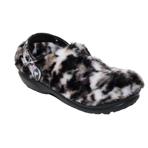 CROCS | Shoes | Crocs Classics Fur Sure Cheetah Slip On Heel Strap ...